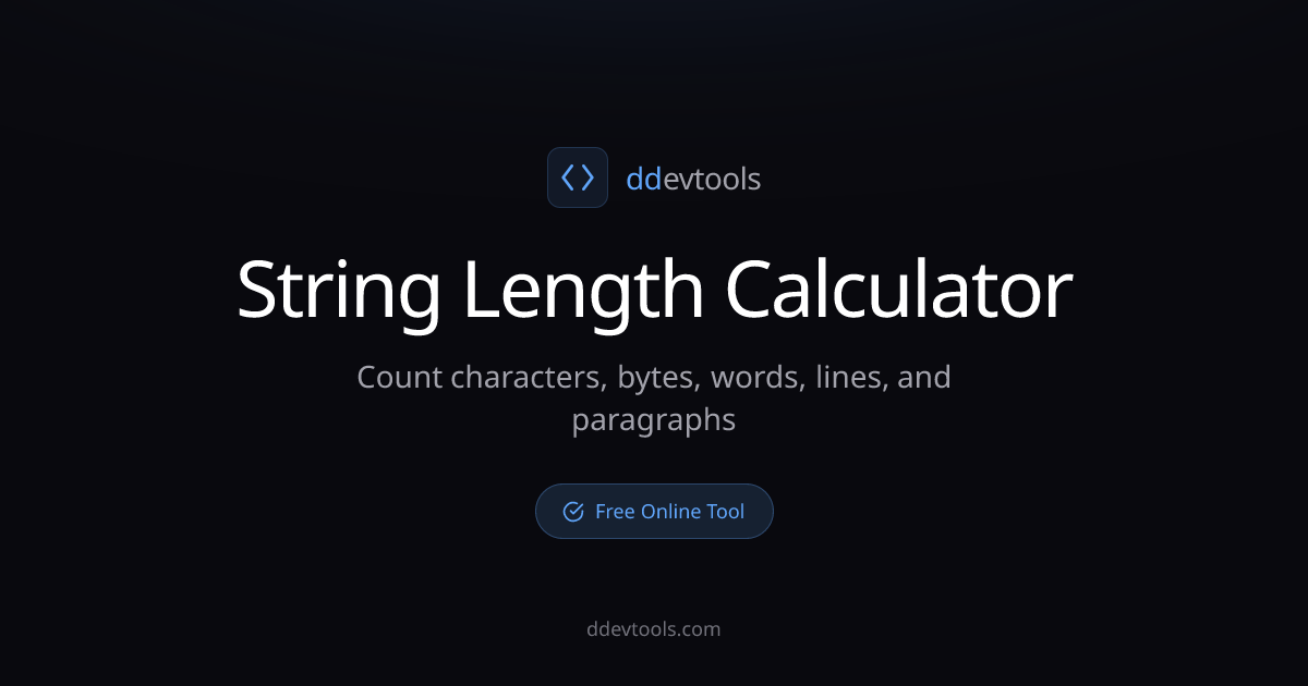 String Length Calculator - Count Characters Online | ddevtools